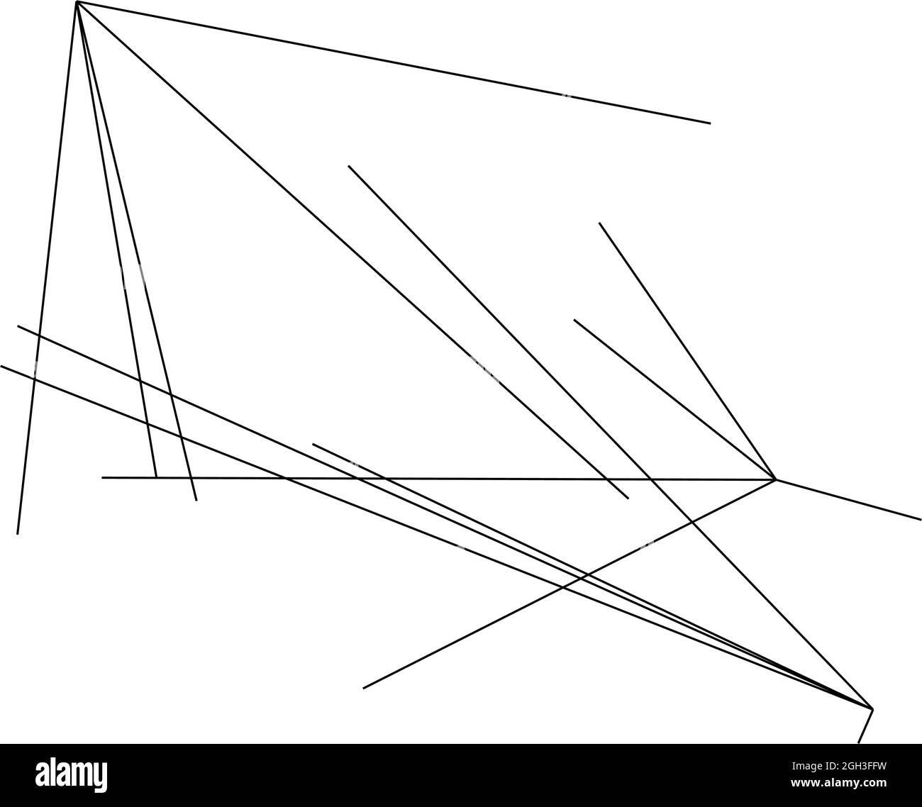 Random structure of angular, geometric lines element. Irregular ...