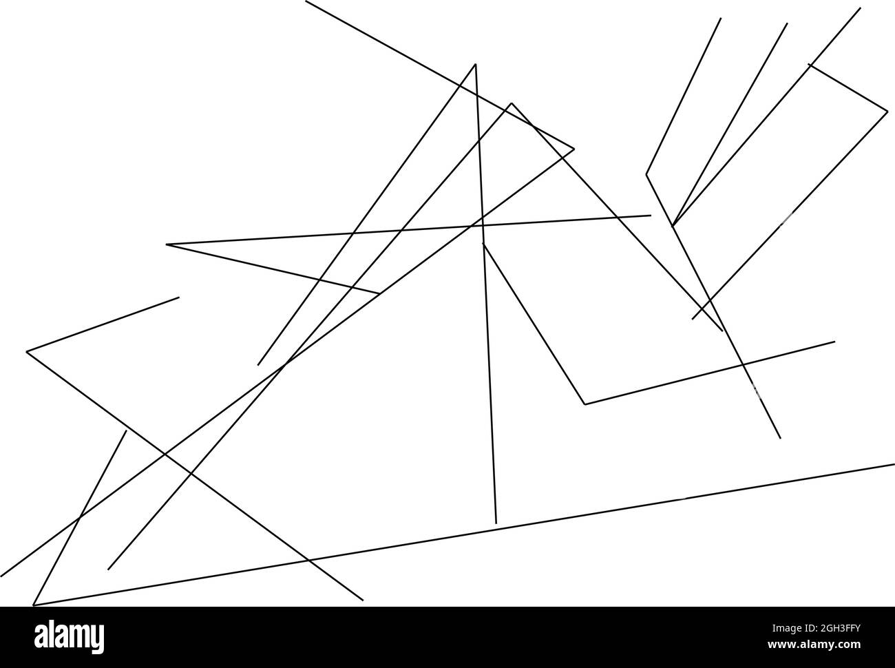 Random structure of angular, geometric lines element. Irregular ...