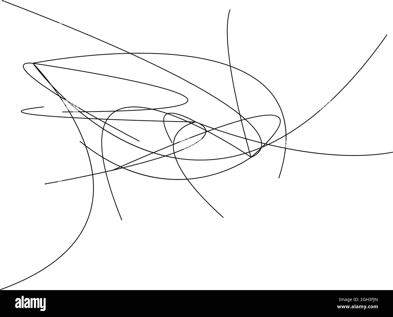 Random curvy, squiggly, tangled lines. Knot, loop, billowy freeform ...