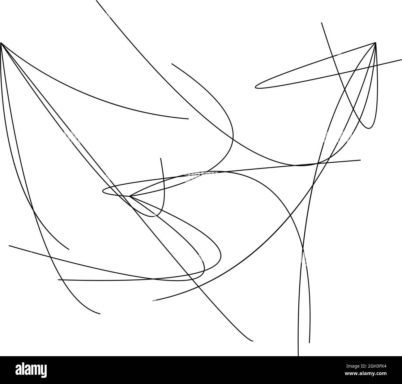 Random curvy, squiggly, tangled lines. Knot, loop, billowy freeform ...