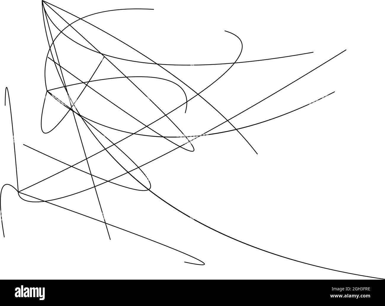 Random curvy, squiggly, tangled lines. Knot, loop, billowy freeform ...