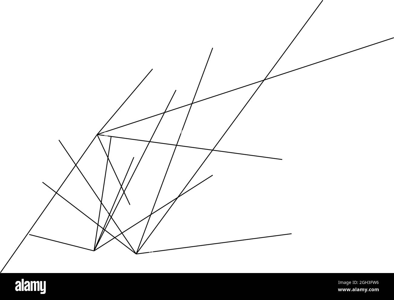 Random structure of angular, geometric lines element. Irregular ...