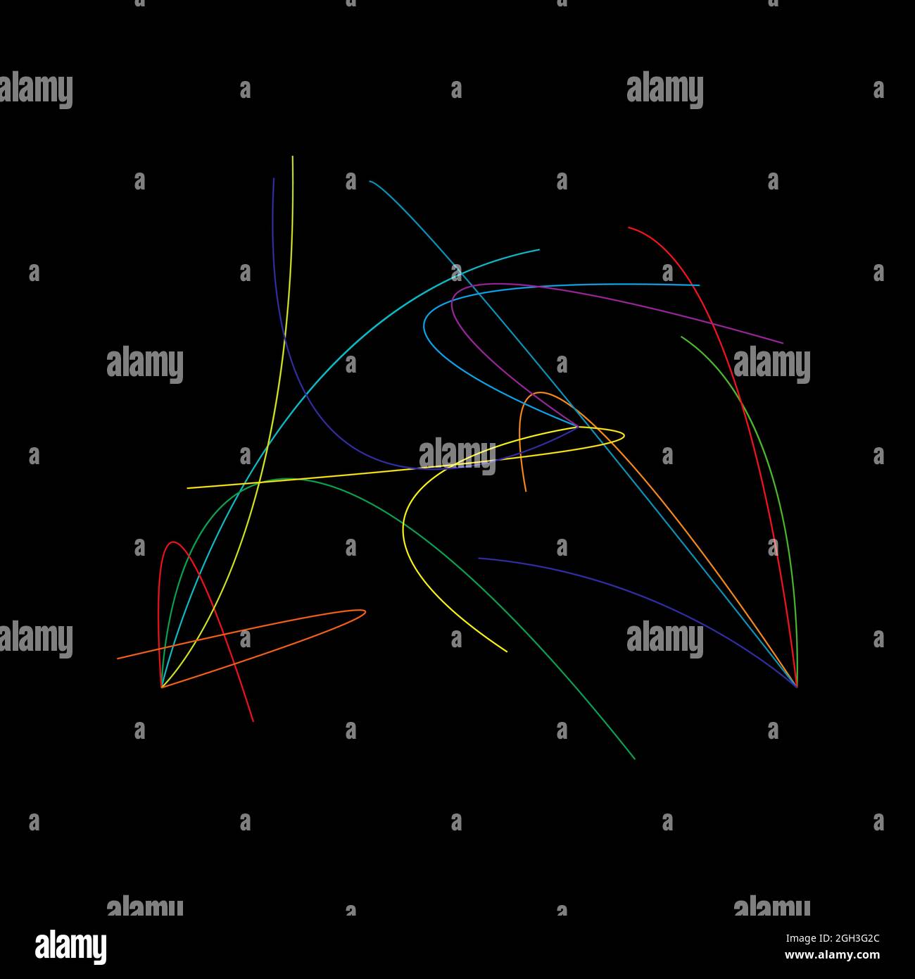 Random curvy, squiggly, tangled lines. Knot, loop, billowy freeform ...