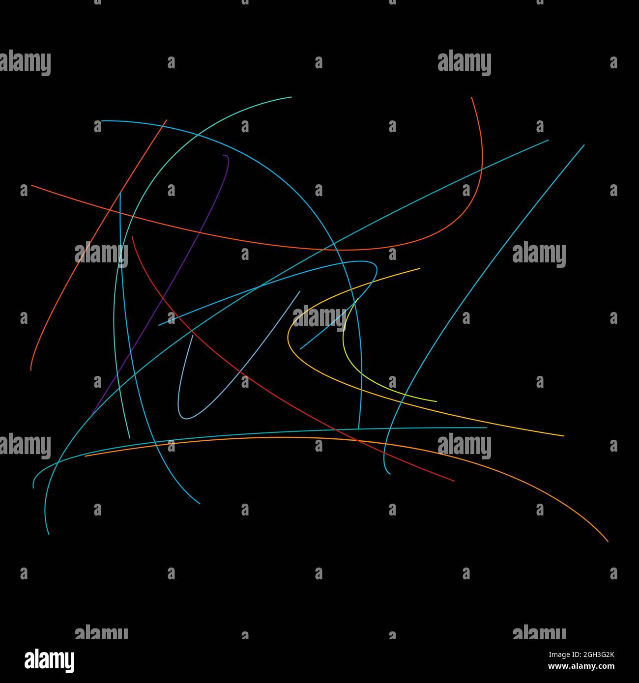 Random curvy, squiggly, tangled lines. Knot, loop, billowy freeform ...