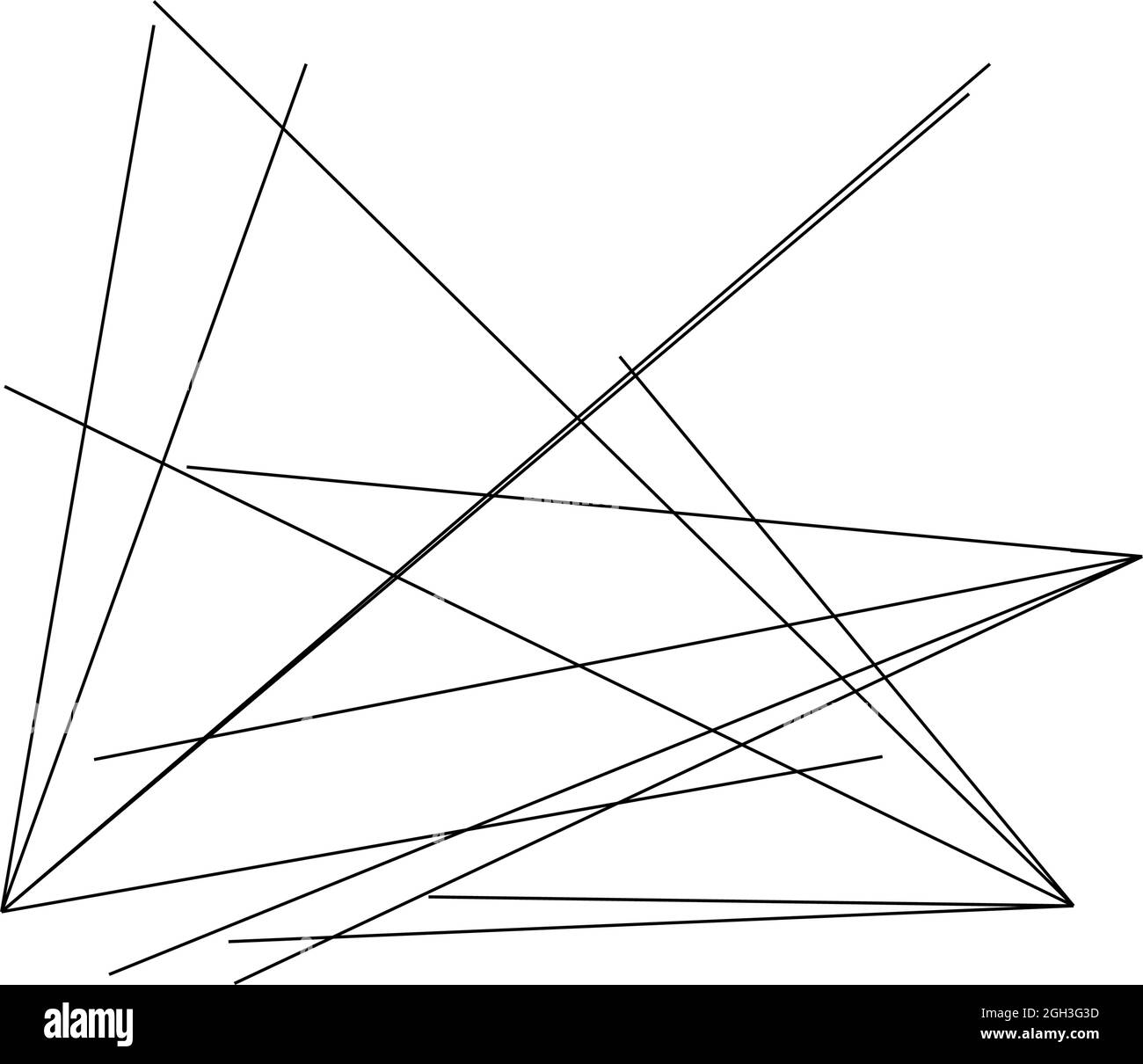Random structure of angular, geometric lines element. Irregular ...