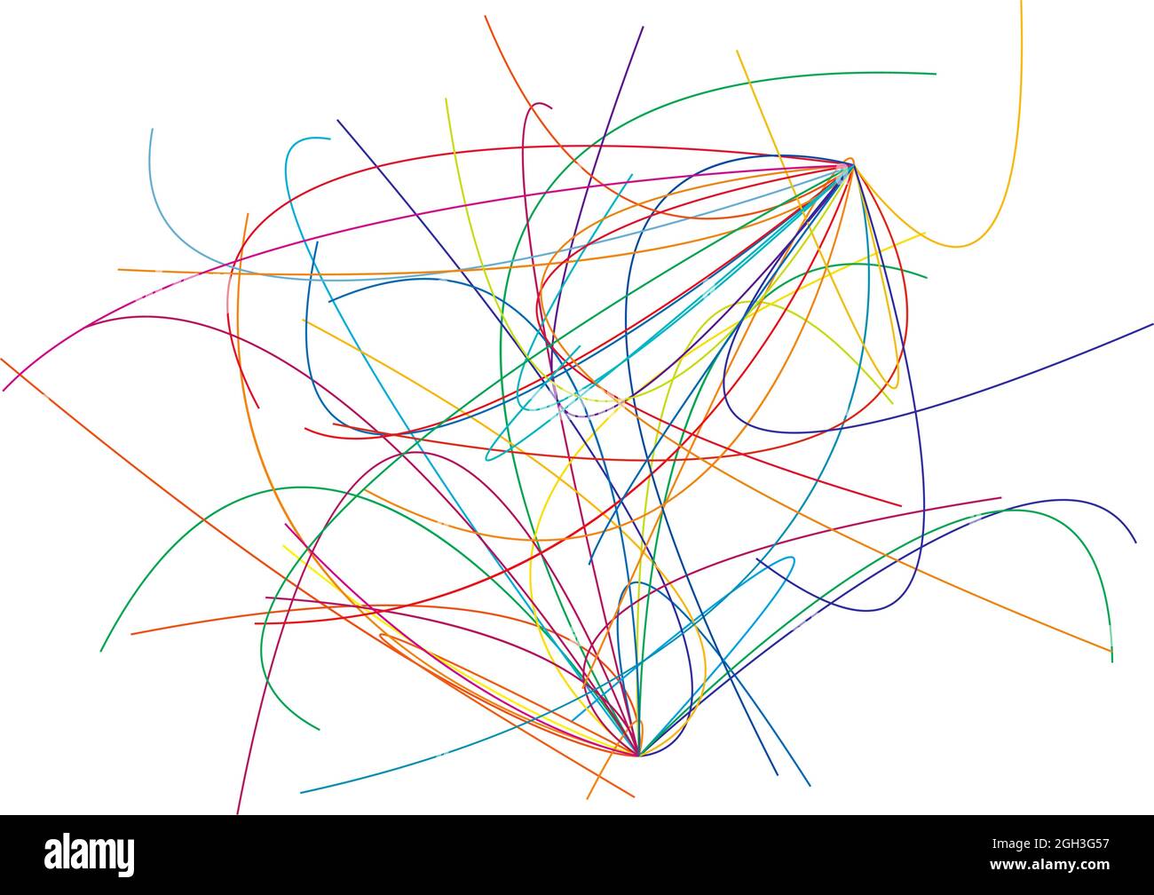 Random curvy, squiggly, tangled lines. Knot, loop, billowy freeform ...