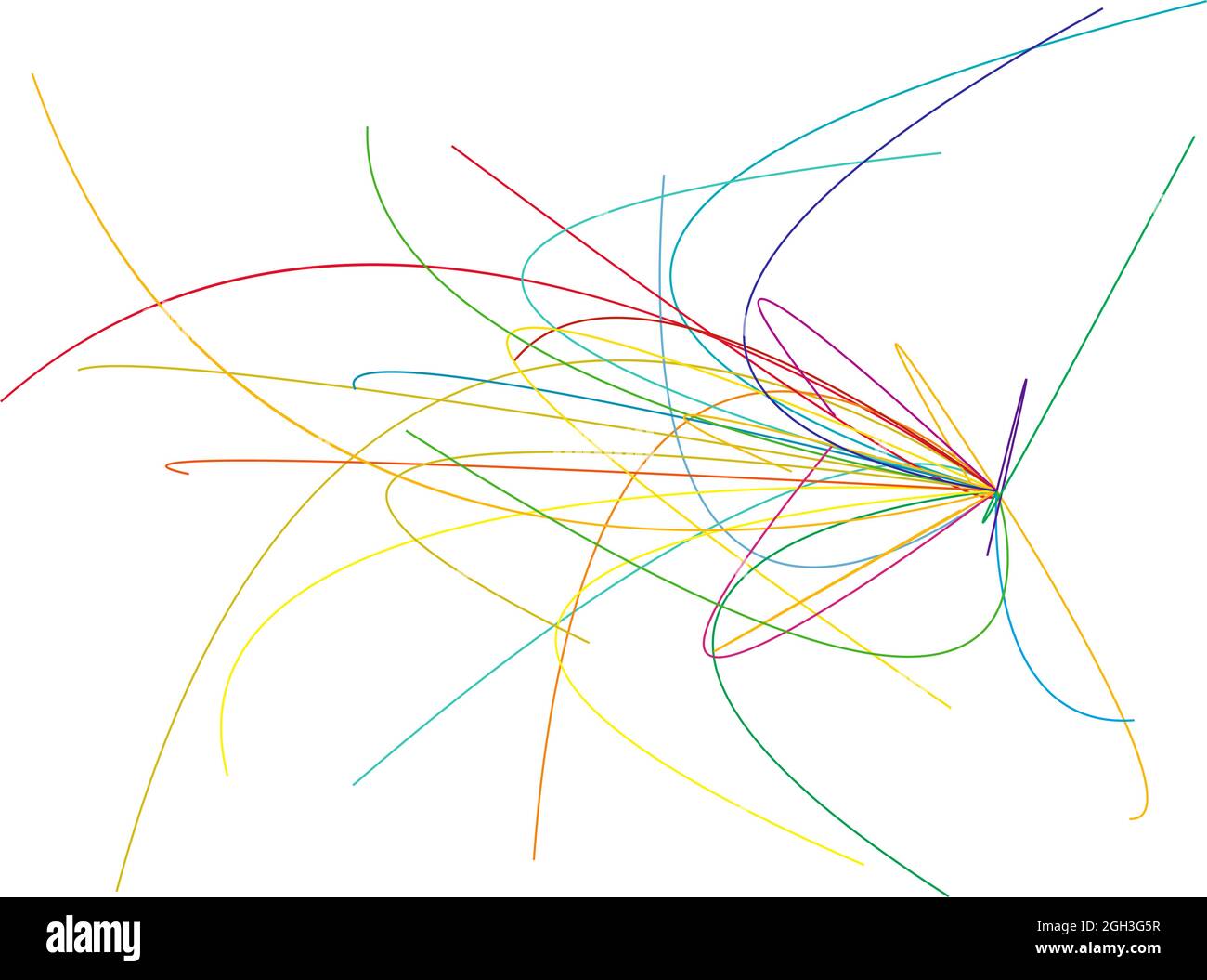 Random curvy, squiggly, tangled lines. Knot, loop, billowy freeform ...