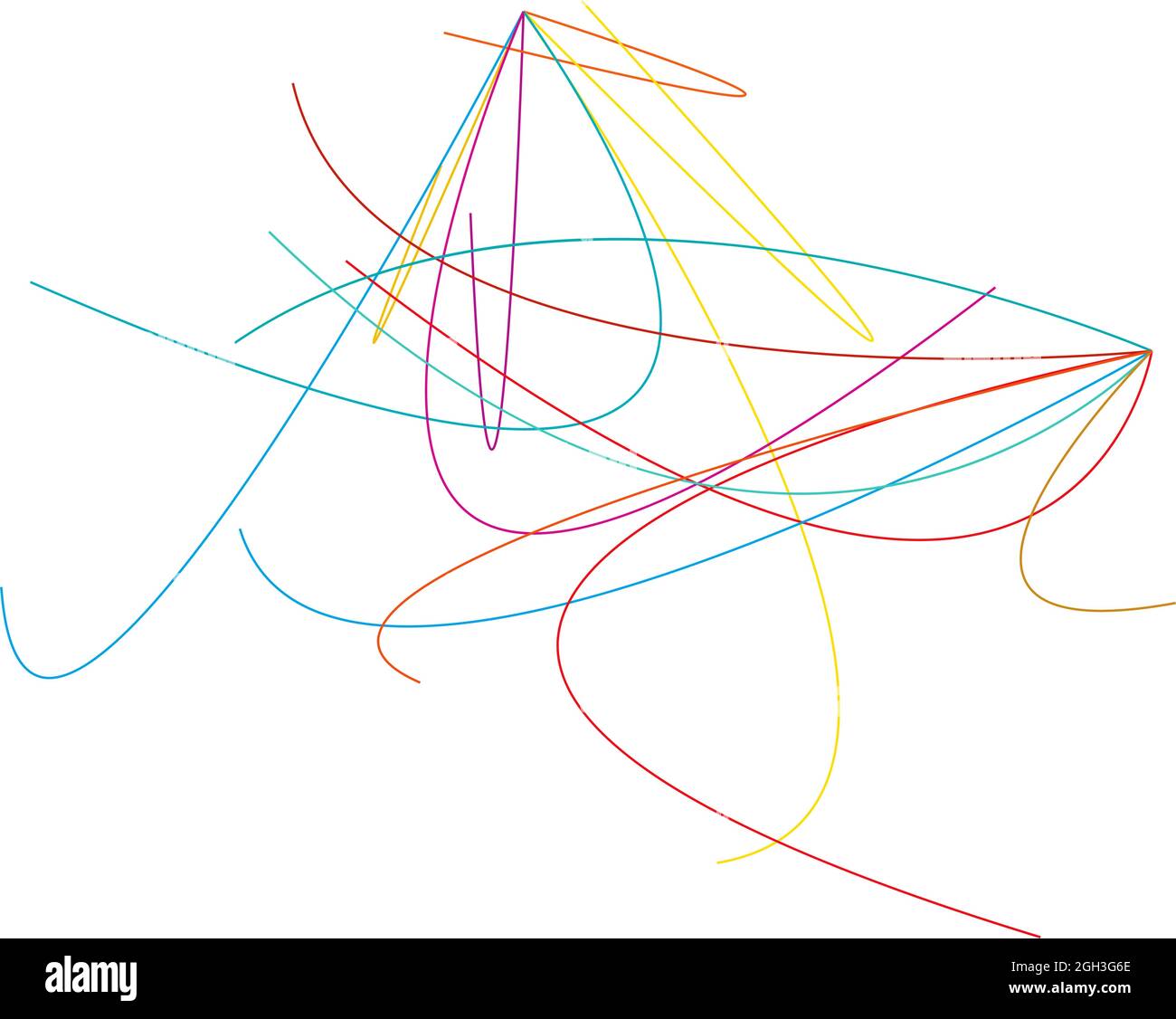 Random curvy, squiggly, tangled lines. Knot, loop, billowy freeform ...