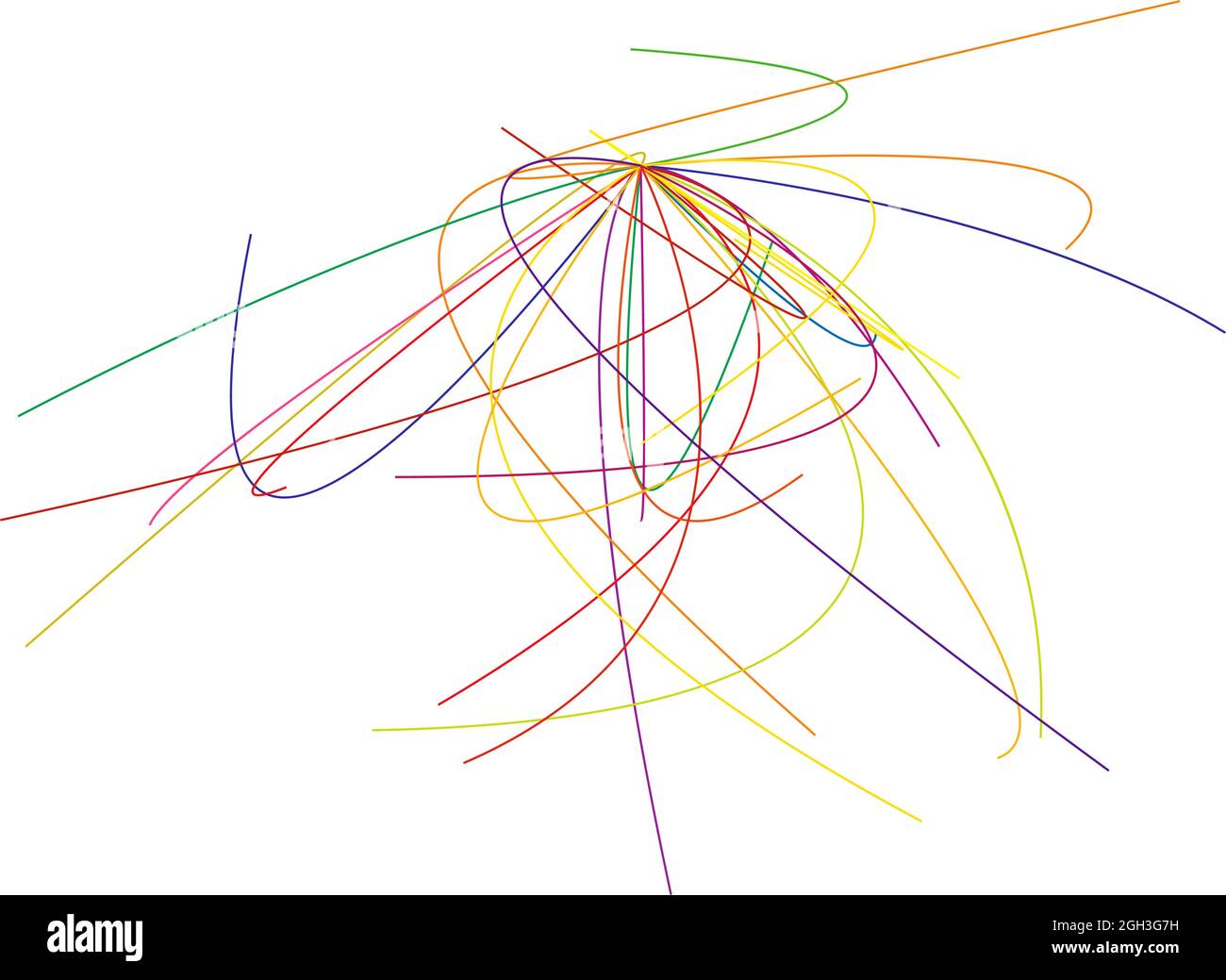 Random curvy, squiggly, tangled lines. Knot, loop, billowy freeform ...