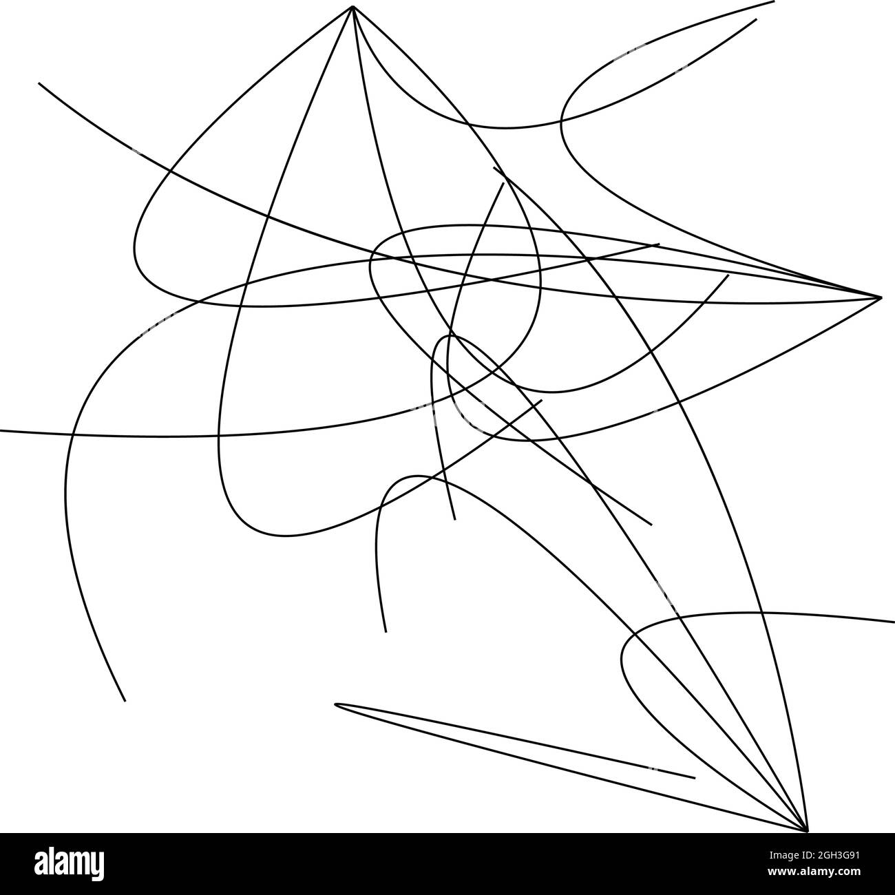 Random curvy, squiggly, tangled lines. Knot, loop, billowy freeform ...