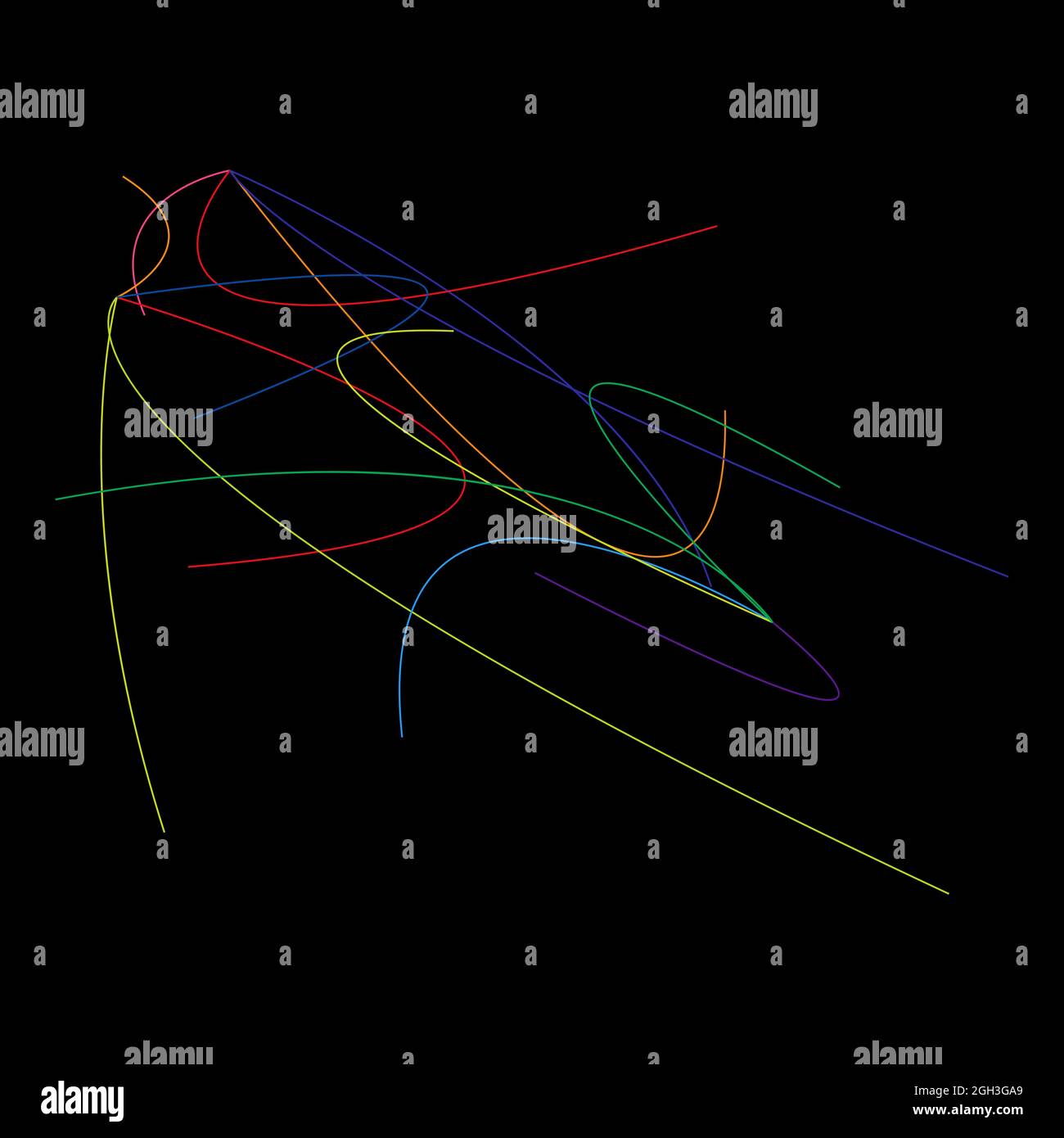 Random curvy, squiggly, tangled lines. Knot, loop, billowy freeform ...