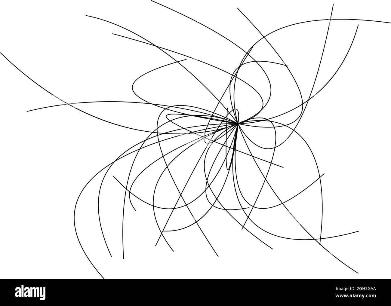 Random curvy, squiggly, tangled lines. Knot, loop, billowy freeform ...