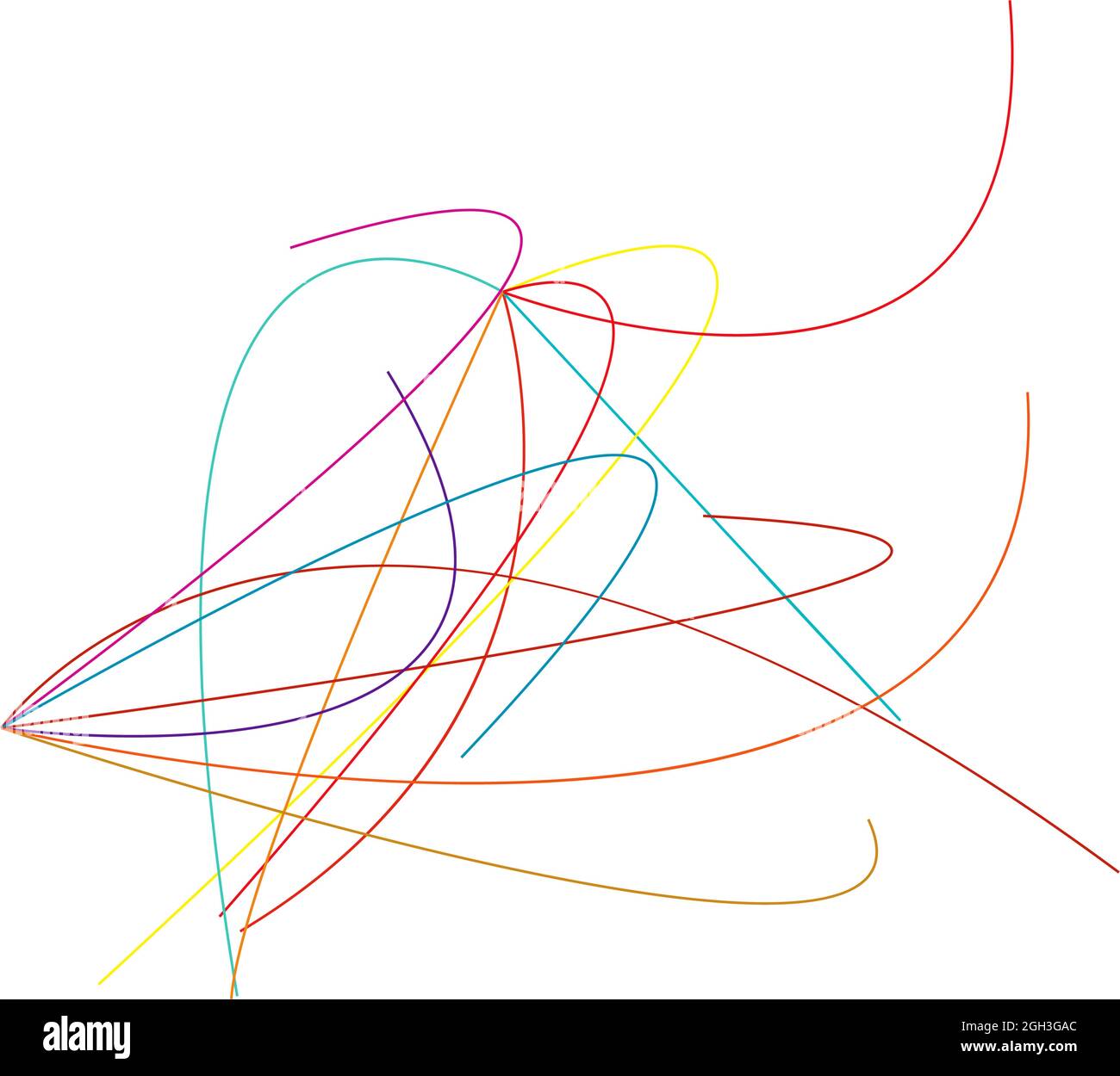 Random curvy, squiggly, tangled lines. Knot, loop, billowy freeform ...