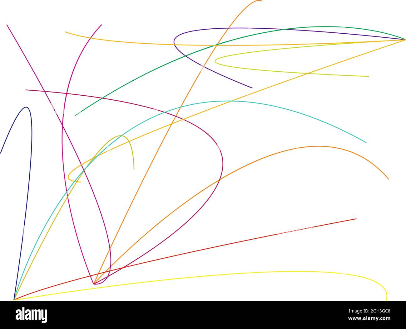 Random curvy, squiggly, tangled lines. Knot, loop, billowy freeform ...