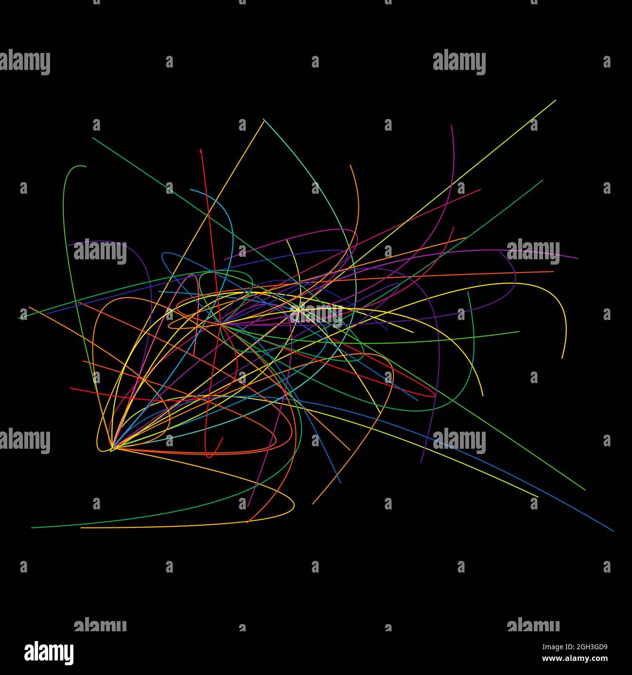 Random curvy, squiggly, tangled lines. Knot, loop, billowy freeform ...