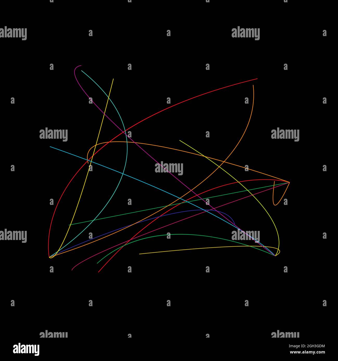 Random curvy, squiggly, tangled lines. Knot, loop, billowy freeform ...