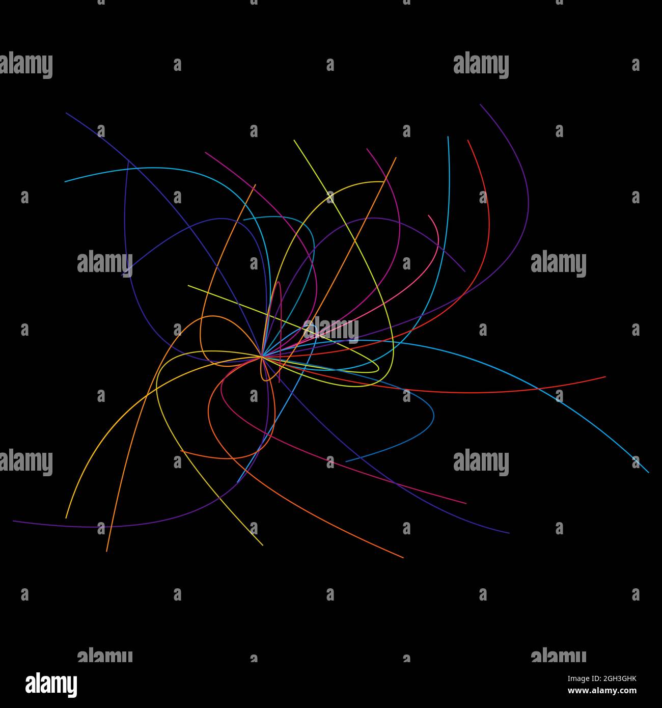 Random curvy, squiggly, tangled lines. Knot, loop, billowy freeform ...