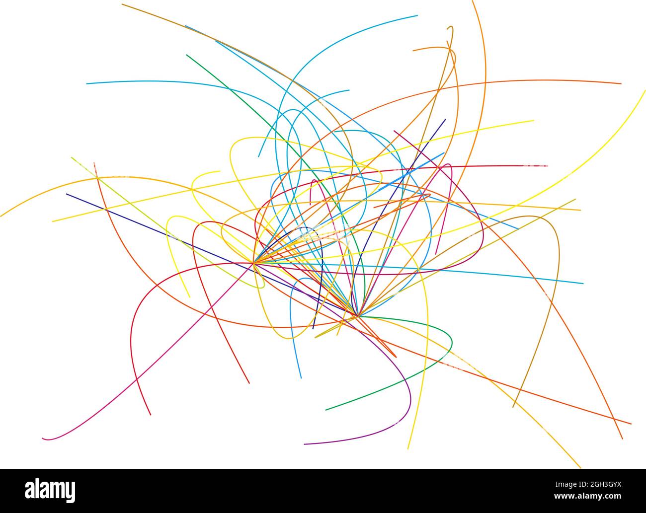 Random curvy, squiggly, tangled lines. Knot, loop, billowy freeform ...