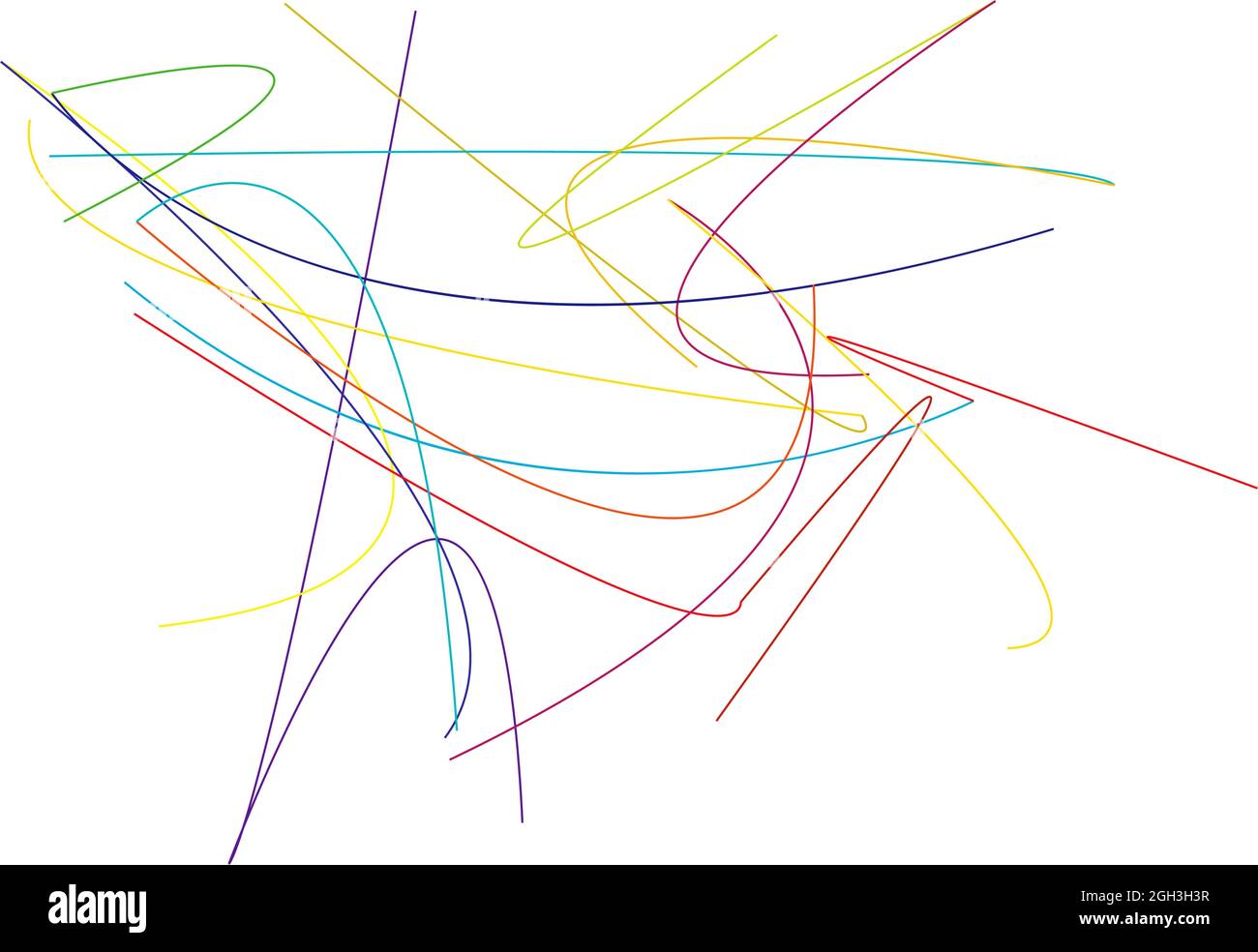 Random curvy, squiggly, tangled lines. Knot, loop, billowy freeform ...