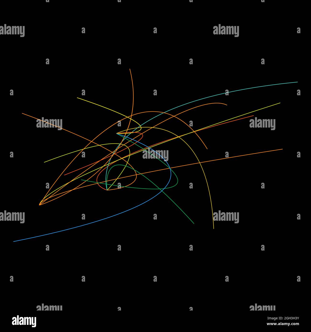 Random curvy, squiggly, tangled lines. Knot, loop, billowy freeform ...