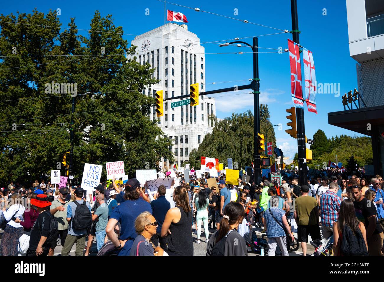 Freedom rally in Vancouver attracts thousands Stock Photo - Alamy