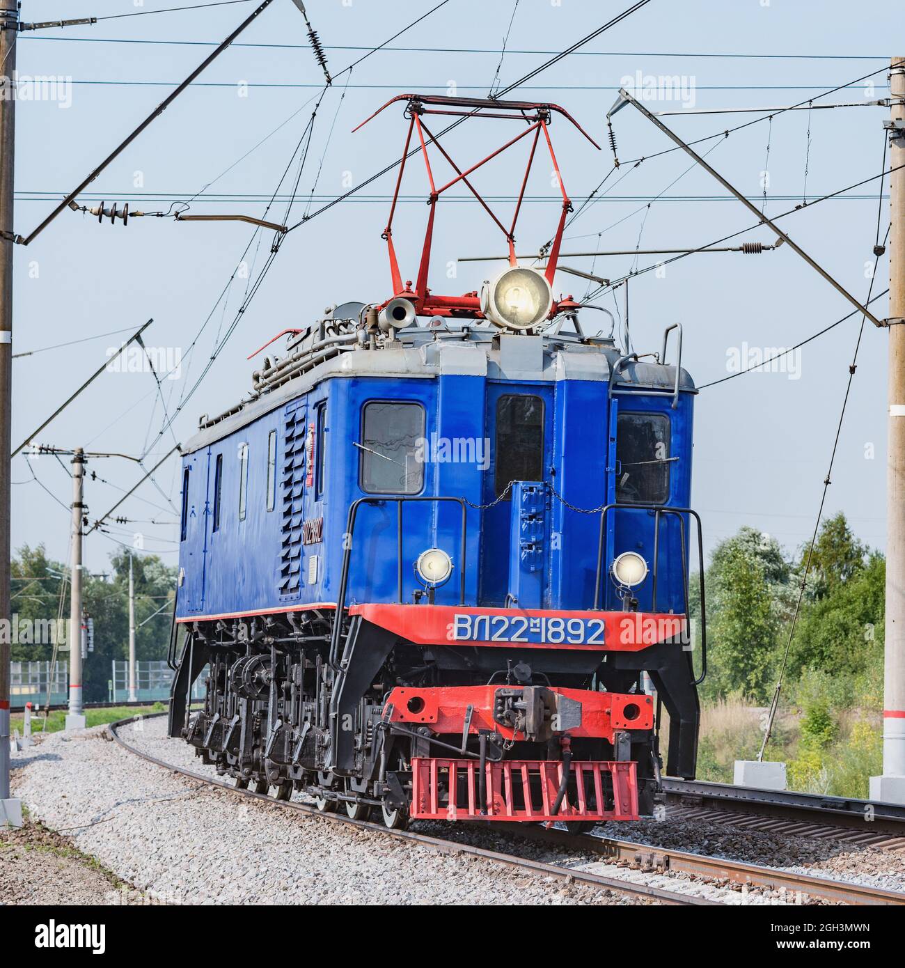 Moscow, Russia - August 27, 2021: Retro freight locomotive VL-22M at ...