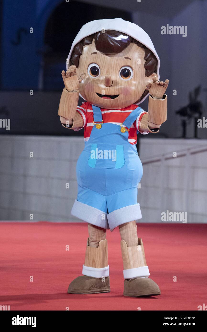A puppet of Pinocchio attending the Last Night In Soho Premiere as part ...