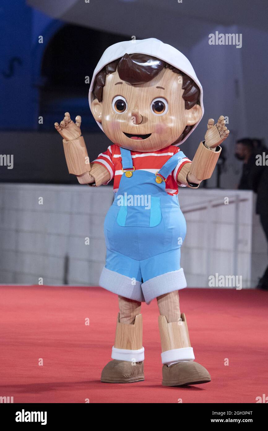 A puppet of Pinocchio attending the Last Night In Soho Premiere as part ...