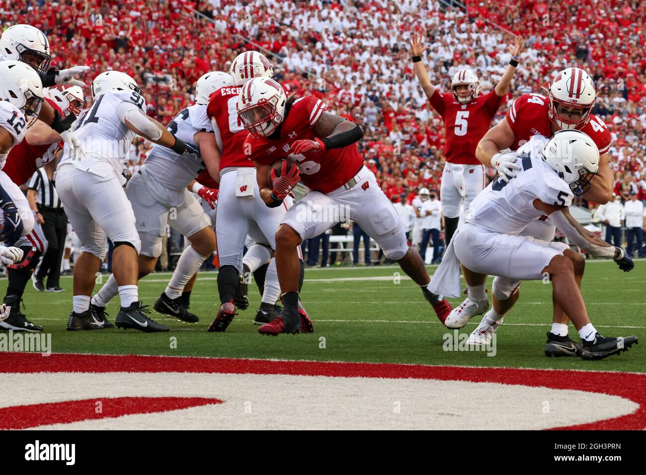 Madison, WI, USA. 04th Sep, 2021. Wisconsin Badgers running back Chez ...