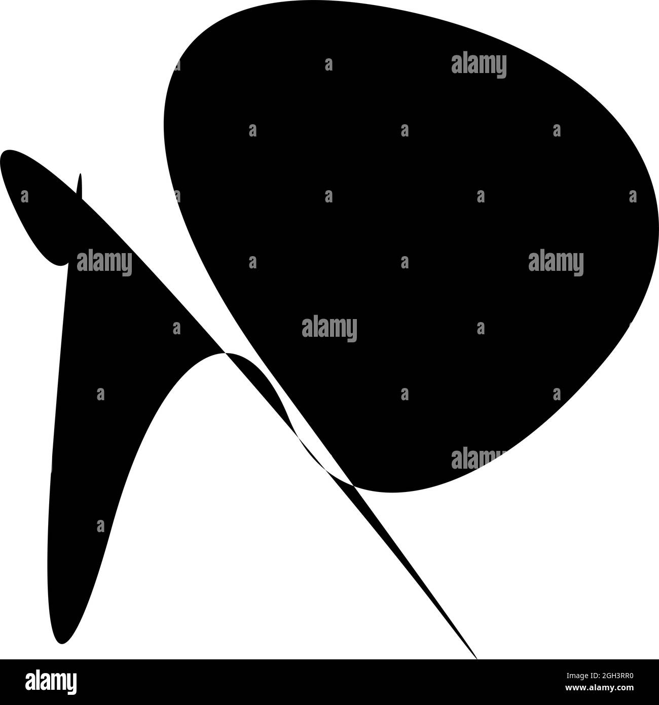 Random curvy, squiggle, freehand abstract shape. Squiggle, wriggle ...