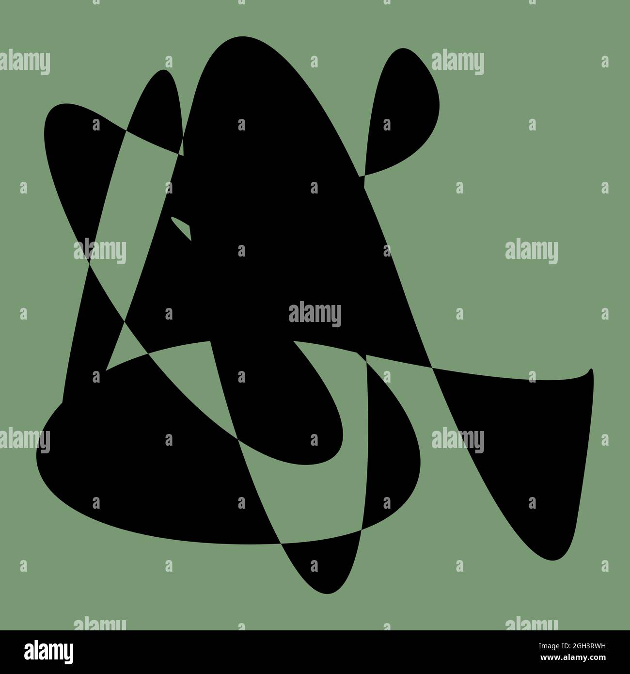 Random curvy, squiggle, freehand abstract shape. Squiggle, wriggle ...