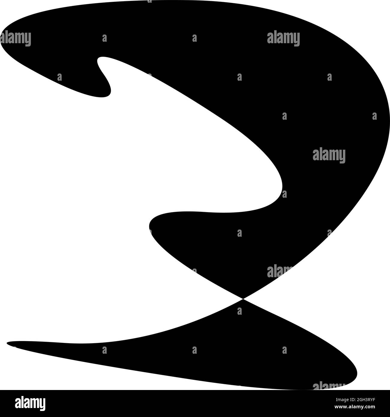 Random curvy, squiggle, freehand abstract shape. Squiggle, wriggle ...