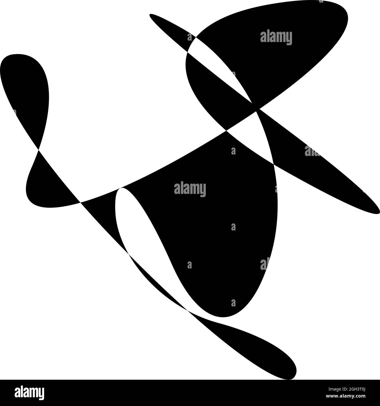 Random curvy, squiggle, freehand abstract shape. Squiggle, wriggle ...