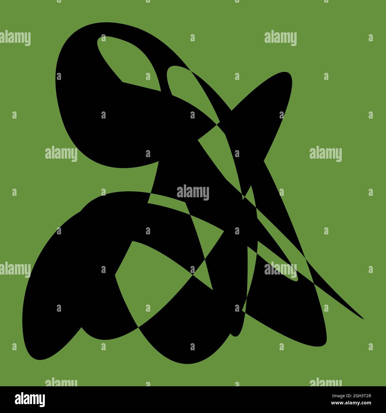 Random curvy, squiggle, freehand abstract shape. Squiggle, wriggle ...