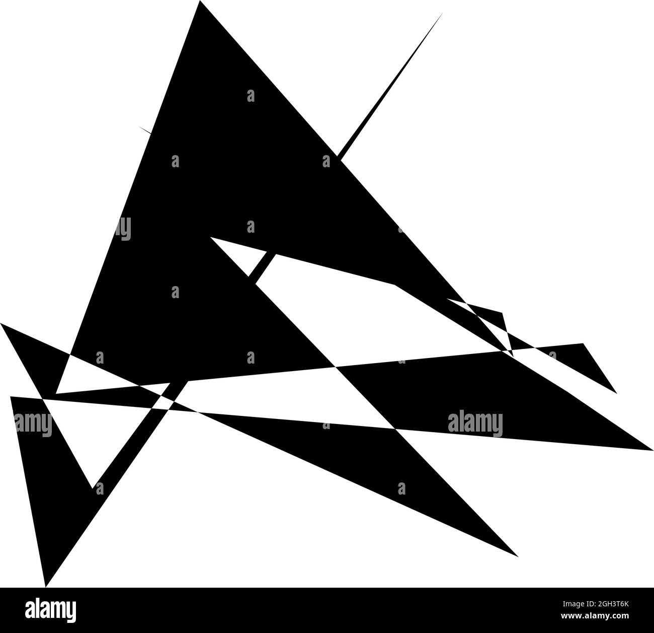 Edgy, ruptured, shatter, splinter shape, design element. Random ...