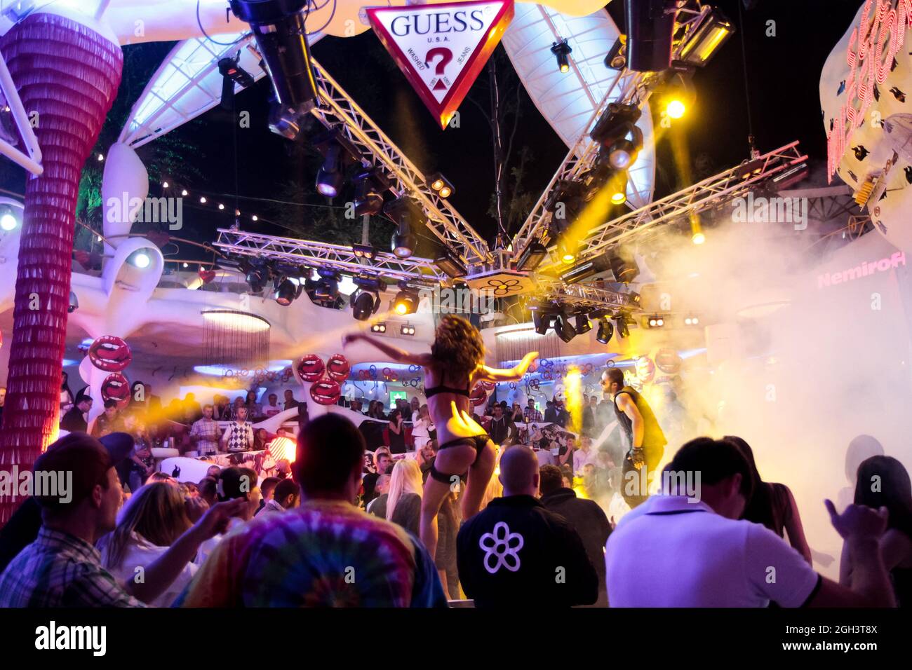 Odessa, Ukraine September 7, 2013: Night club dj party people enjoy of ...
