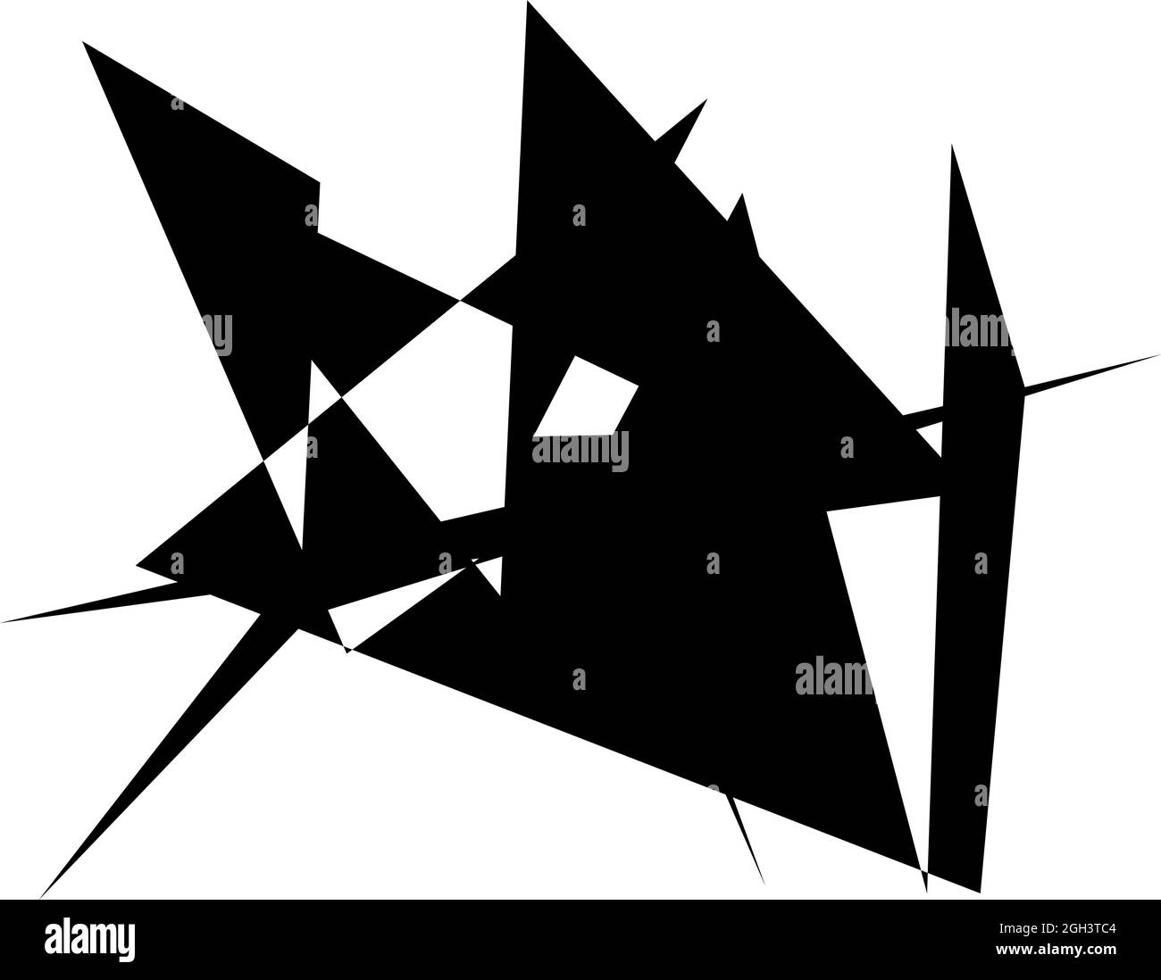 Edgy, ruptured, shatter, splinter shape, design element. Random ...