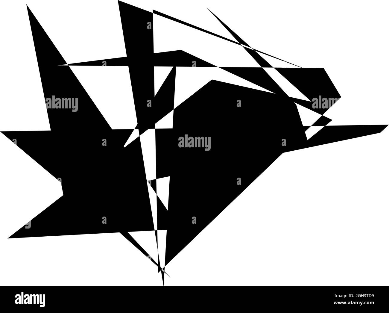 Edgy, ruptured, shatter, splinter shape, design element. Random ...