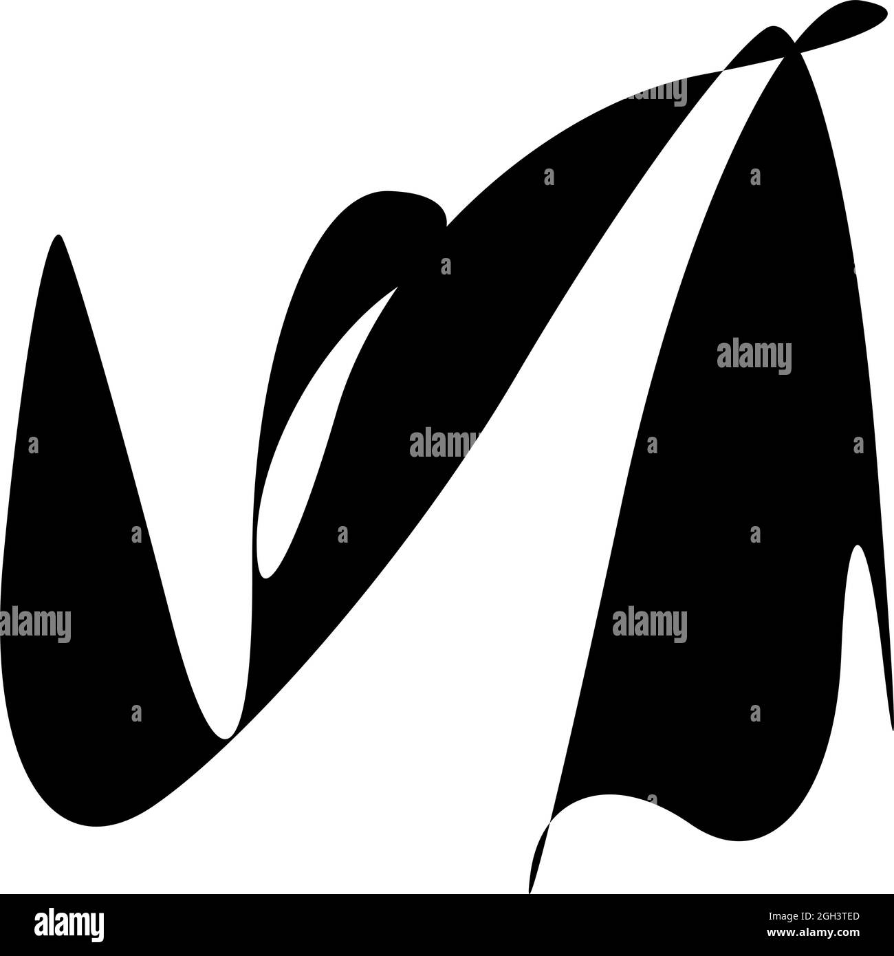 Random curvy, squiggle, freehand abstract shape. Squiggle, wriggle ...