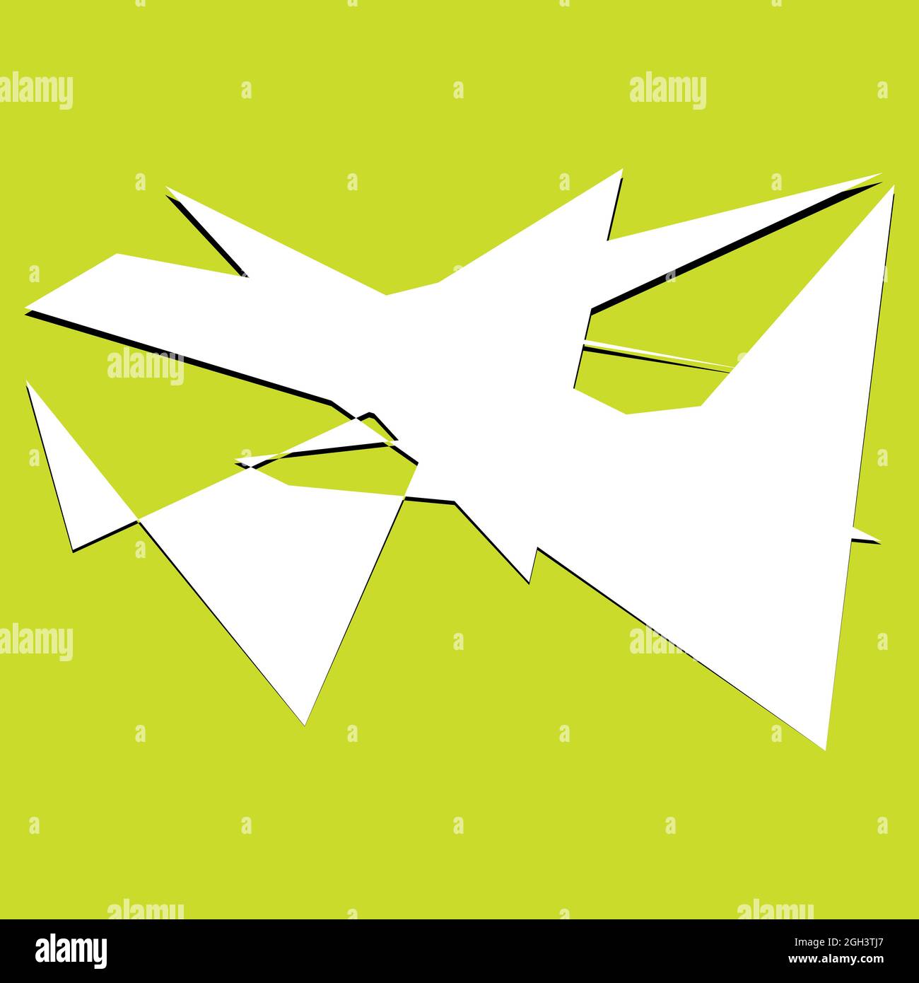 Edgy, ruptured, shatter, splinter shape, design element. Random ...