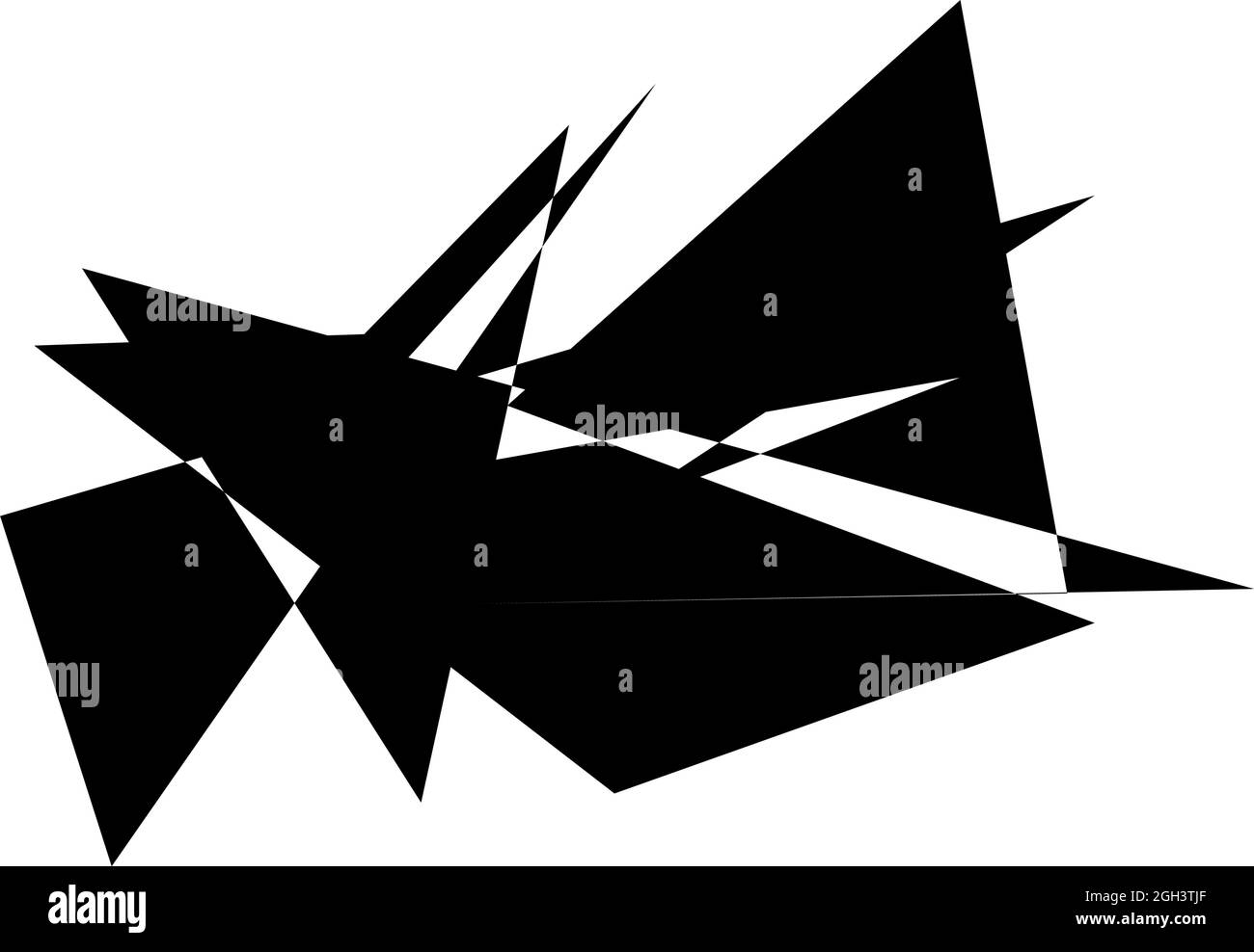 Edgy, ruptured, shatter, splinter shape, design element. Random ...