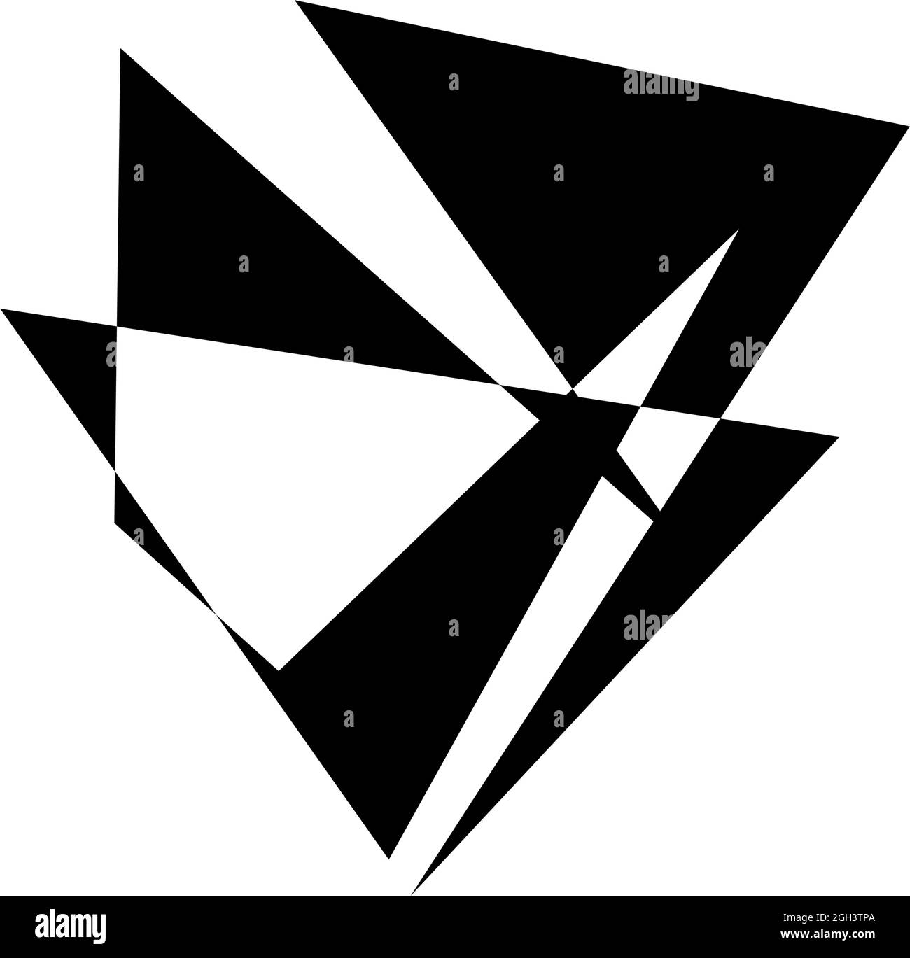Edgy, ruptured, shatter, splinter shape, design element. Random ...
