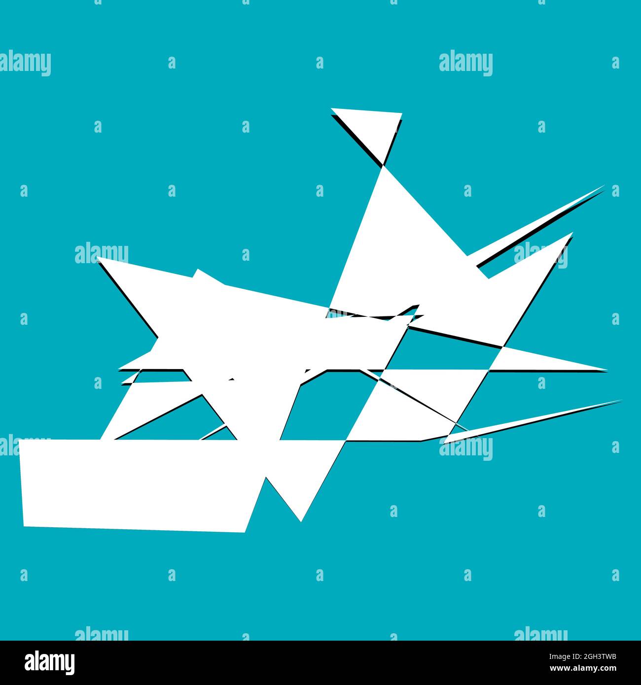 Edgy, ruptured, shatter, splinter shape, design element. Random ...