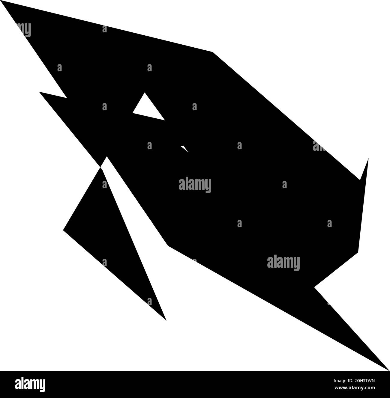 Edgy, ruptured, shatter, splinter shape, design element. Random ...