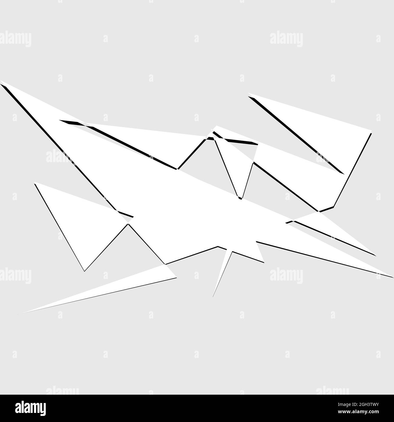 Edgy, ruptured, shatter, splinter shape, design element. Random ...
