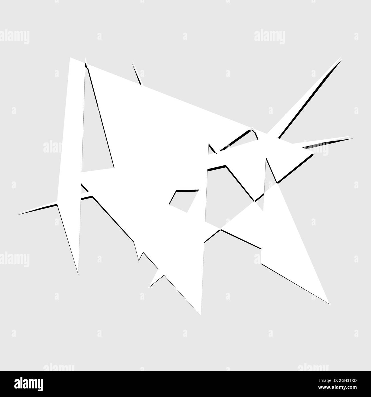 Edgy, ruptured, shatter, splinter shape, design element. Random ...