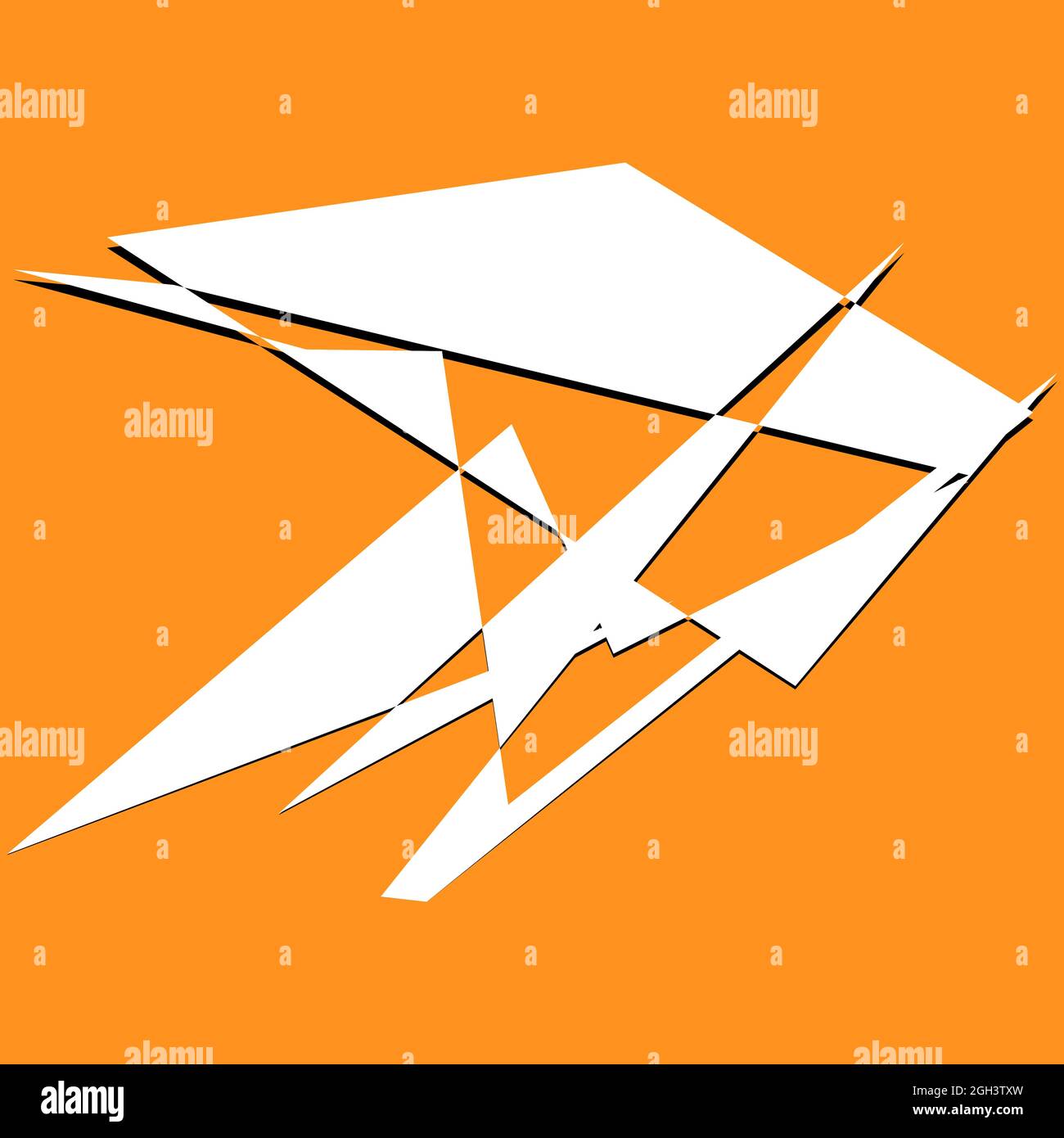 Edgy, ruptured, shatter, splinter shape, design element. Random ...