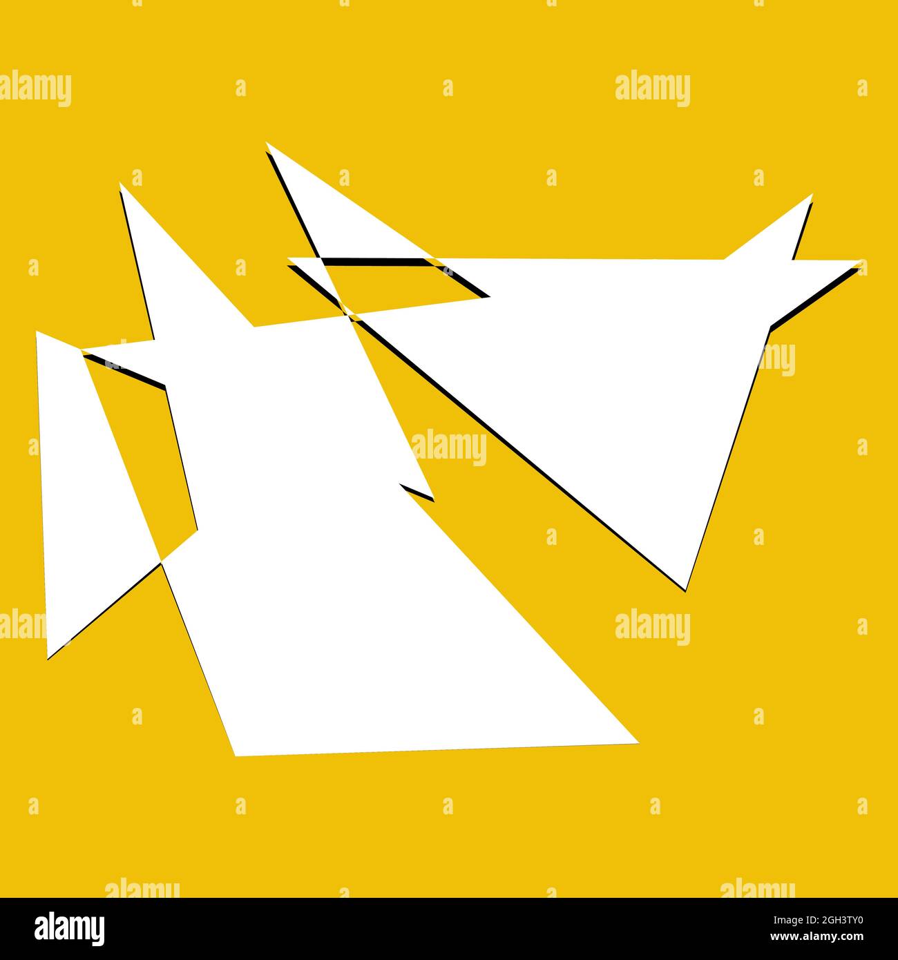 Edgy, ruptured, shatter, splinter shape, design element. Random ...