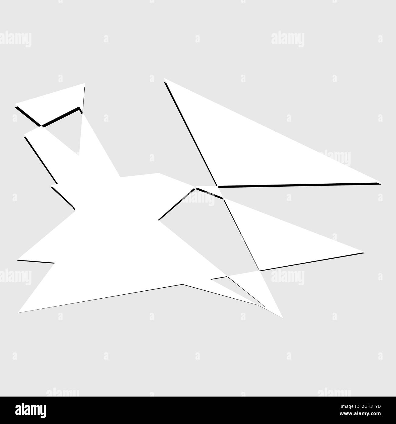 Edgy, ruptured, shatter, splinter shape, design element. Random ...