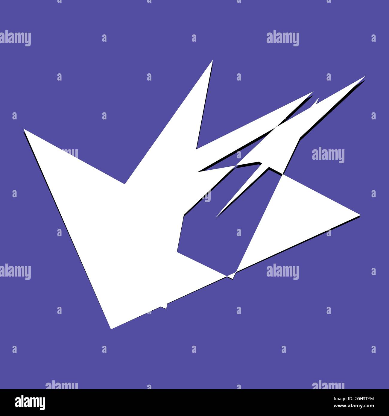 Edgy, ruptured, shatter, splinter shape, design element. Random ...